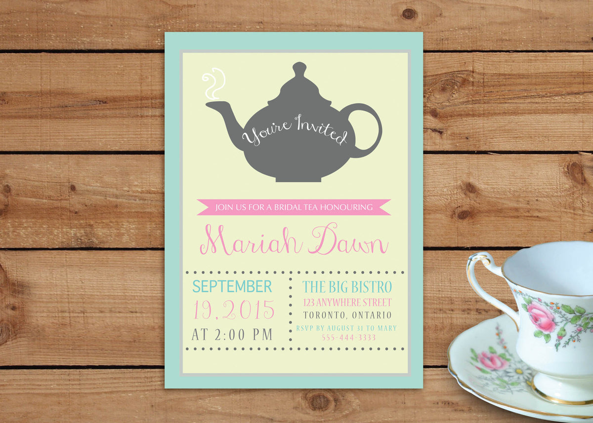 It's Tea Time: Bridal Tea Invitations | Pretty Adorable Designs