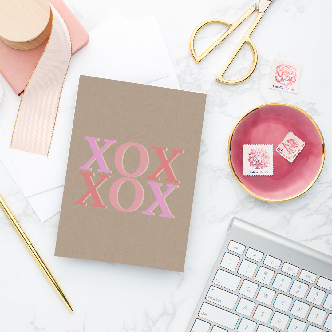 Kraft XOX Valentine's Day Card | Pretty Adorable Designs
